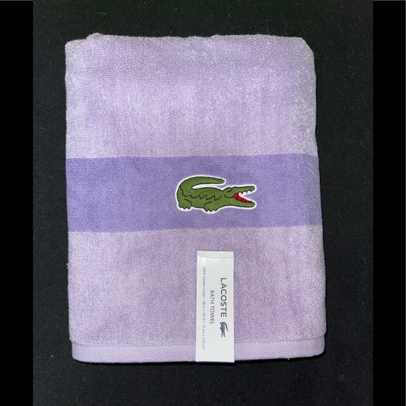 Lacoste | Bath | Lacoste Bath Towel 0 Cotton Loops Colorblocked Violet ...